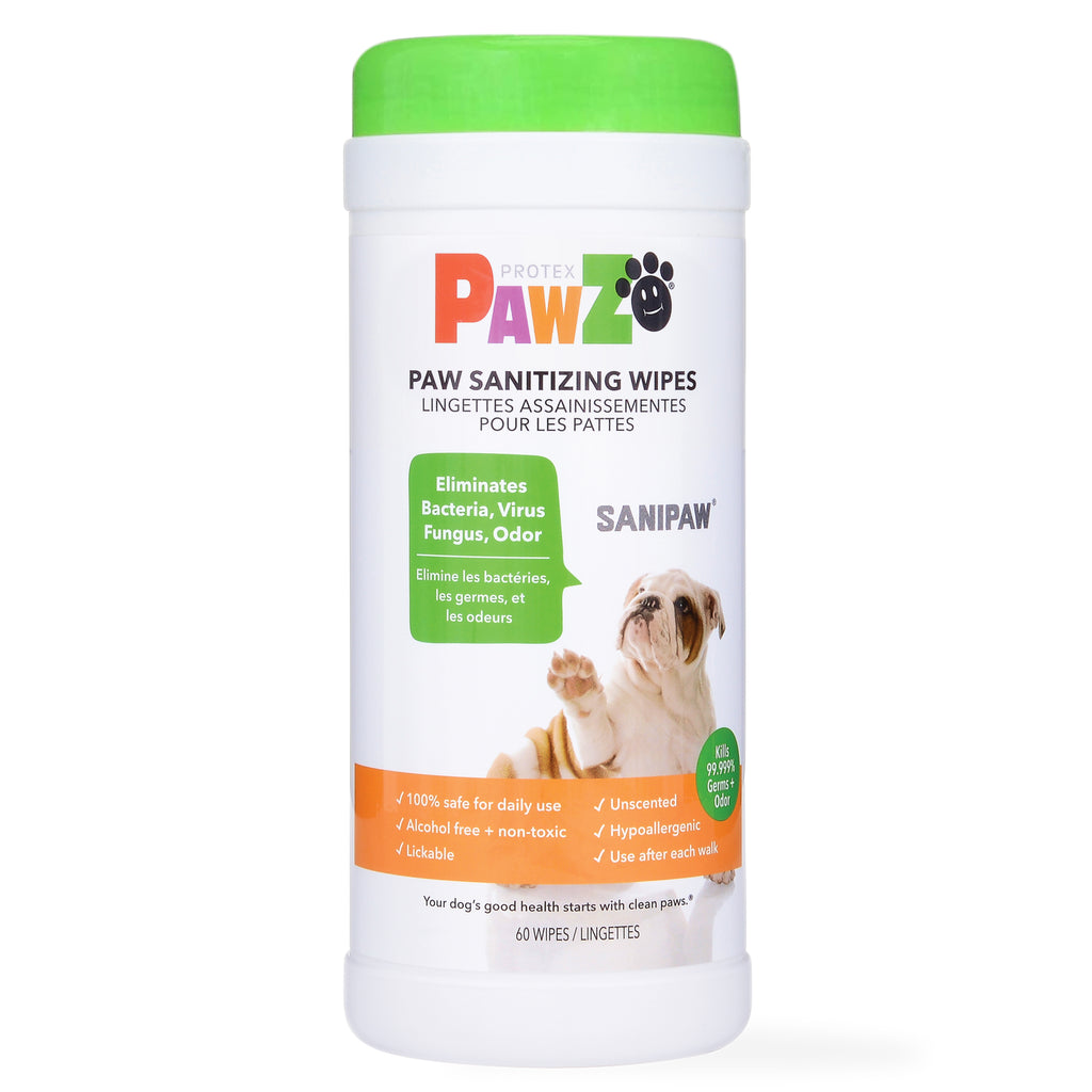 PawZ SANIPAW® Unscented, Odor-Eliminating Paw Wipes for Dogs – PawzDogBoots